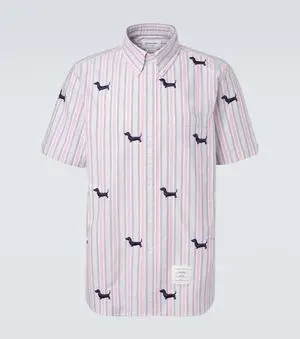 Thom Browne Striped Cotton Shirt - Blue