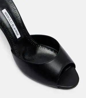 Manolo Blahnik Jada 70 Leather Mules - Black