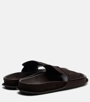 Jacquemus Suede Slides - Brown