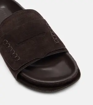 Jacquemus Suede Slides - Brown