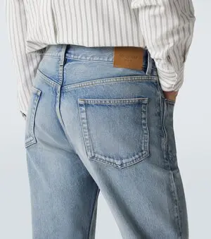 Saint Laurent Distressed Straight Jeans - Blue