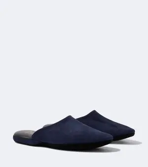 Charvet Suede Leather-lined Slippers - Blue