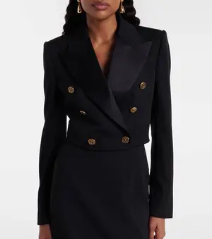 Dolce & Gabbana Cropped Wool And Silk-blend Jacket