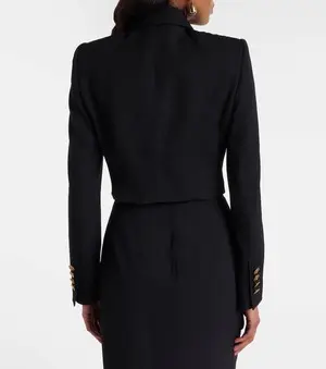 Dolce & Gabbana Cropped Wool And Silk-blend Jacket