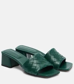 Bottega Veneta Intrecciato Mules - Green