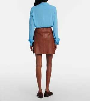 Stouls Lucie 22 Leather Miniskirt - Brown