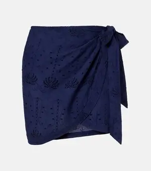 Melissa Odabash Embroidered Cotton Beach Cover-up - Blue