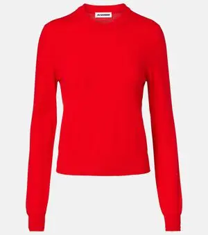 JIL SANDER Virgin Wool Sweater Red