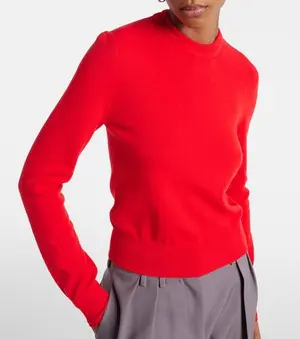 JIL SANDER Crew Neck Virgin Wool Sweater - Red