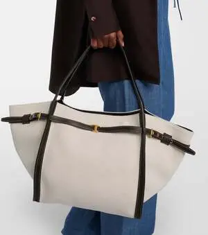 TOD'S Tim Medium Canvas Tote Bag