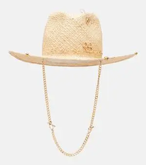 Ruslan Baginskiy Natural Straw Fedora - Beige