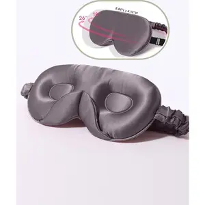 SILKSILKY 22 Momme Mulberry Silk Upgraded 3d Adjustable Eye Mask - Darkgray