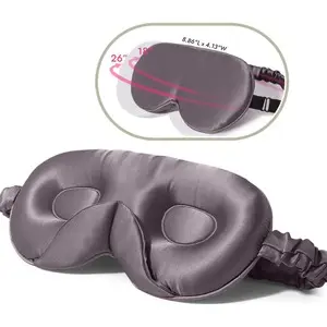 SILKSILKY 22 Momme Mulberry Silk Upgraded 3d Adjustable Eye Mask Darkgray