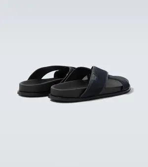 Brioni Leather-trimmed Suede Sandals