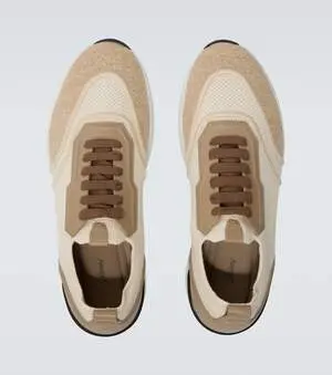 Brioni Leather-trimmed Sneakers