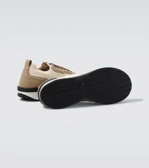 Brioni Leather-trimmed Sneakers