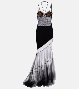 Nensi Dojaka Flared Evening Dresses