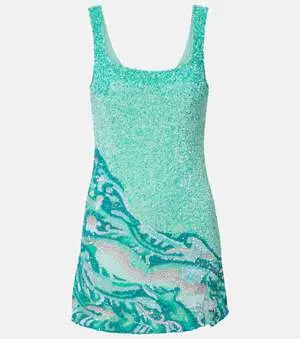 LA FUORI Là Fuori Sea Embroidered Mini Dress
