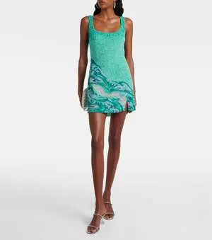 LA FUORI Là Fuori Sea Embroidered Mini Dress