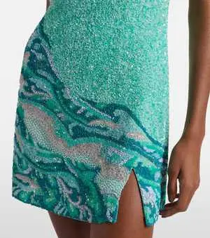 LA FUORI Là Fuori Sea Embroidered Mini Dress