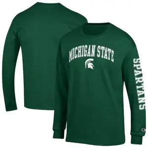 Champion Michigan State Spartans Arch Over Logo 2-hit Long Sleeve T-shirt - Green