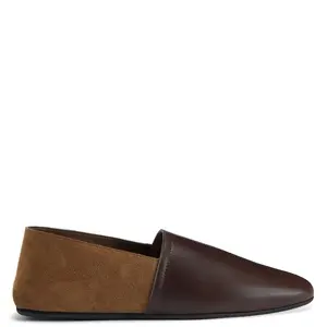 GIUSEPPE ZANOTTI Rupert Leather And Suede Slip-ons - Brown