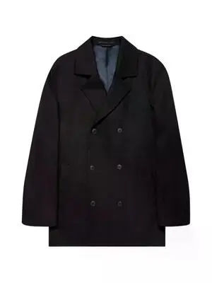 Sunspel Double-breasted Coat - Blue