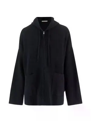 ALLUDE Hooded Zip-up Sweatshirt