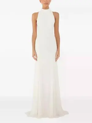 Jenny Packham Mischief Embellished High-neck Maxi Dress - White