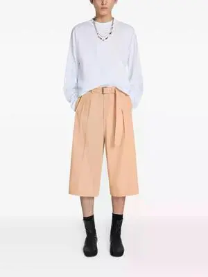 Dries Van Noten Belted Cotton Poplin Shorts - Orange