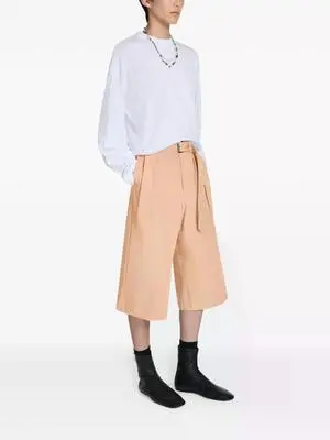 Dries Van Noten Belted Cotton Poplin Shorts - Orange