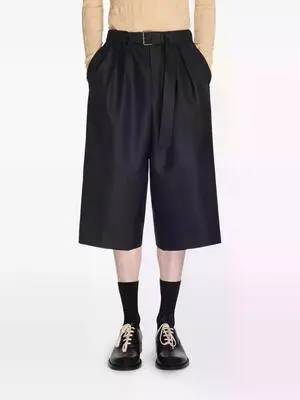 Dries Van Noten Belted Light Wool Shorts
