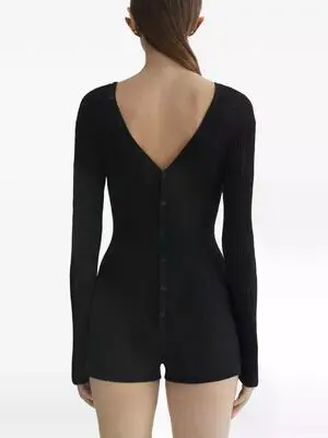 MUGLER Buttoned V-neck Top