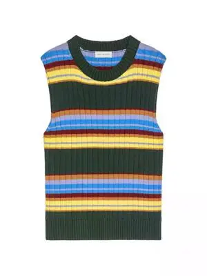 Dries Van Noten Striped Sleeveless Vest - Green