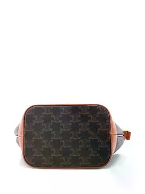 Celine Triomphe Coated Canvas Small Bucket Bag - Brown