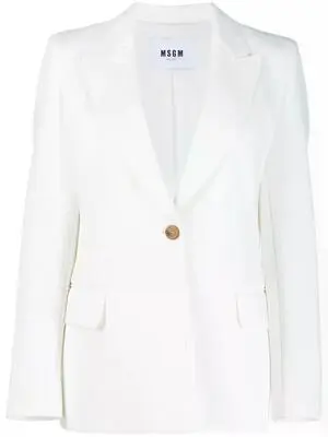 MSGM Peaked Lapel Blazer - White