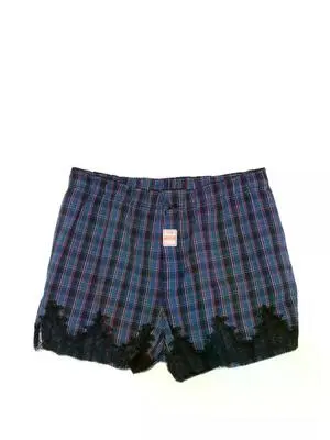 Martine Rose Checked Lace Shorts