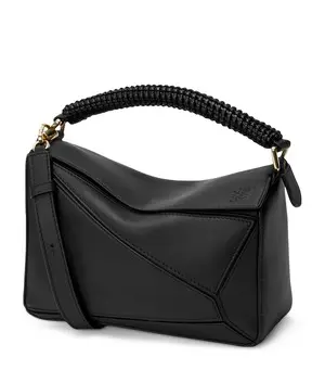 Loewe Small Leather Woven Top-handle Bag