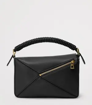 Loewe Small Leather Woven Top-handle Bag