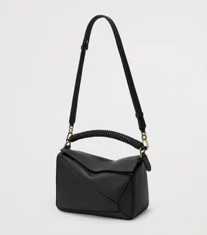 Loewe Small Leather Woven Top-handle Bag