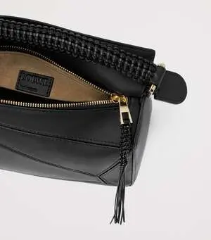 Loewe Small Leather Woven Top-handle Bag
