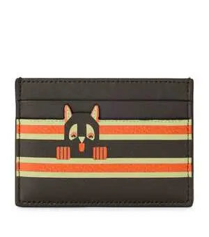Loewe X Louis Wain Leather Futurist Cat Card Holder - Brown