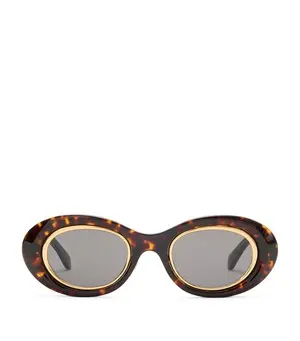 Loewe Mini Anagram Oval Sunglasses - Brown