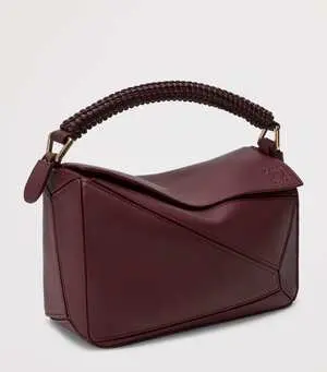 Loewe Small Leather Puzzle Top-handle Bag - Burgundy