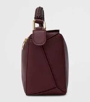 Loewe Small Leather Puzzle Top-handle Bag - Burgundy