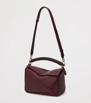 Loewe Small Leather Puzzle Top-handle Bag - Burgundy