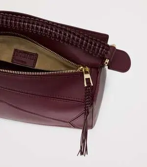 Loewe Small Leather Puzzle Top-handle Bag - Burgundy