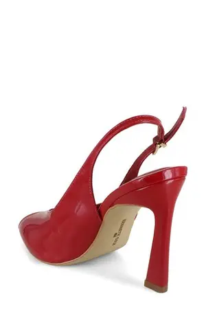KENNETH COLE Priya Slingback Peep Toe Pump - Red Patent