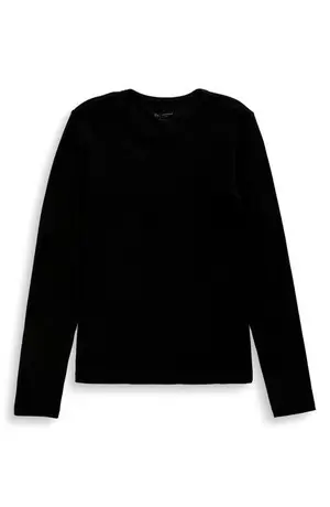 Ag Julia Rib Long Sleeve Top - Super Black