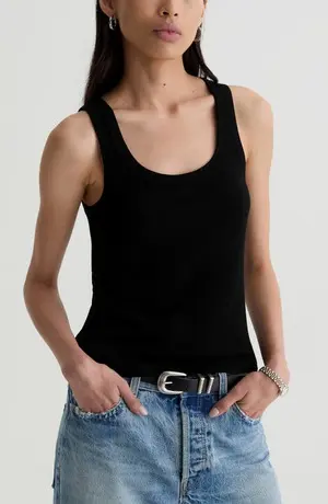 Ag Ashley Scoop Neck Tank - Super Black